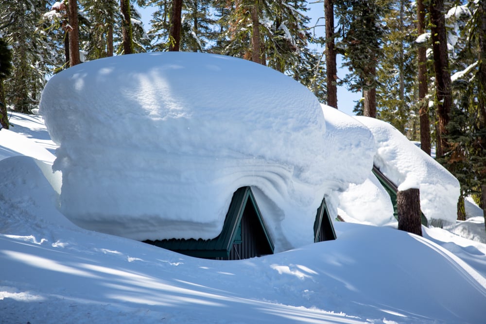 Pictures of Lake Tahoe Cabins Buried in Snow